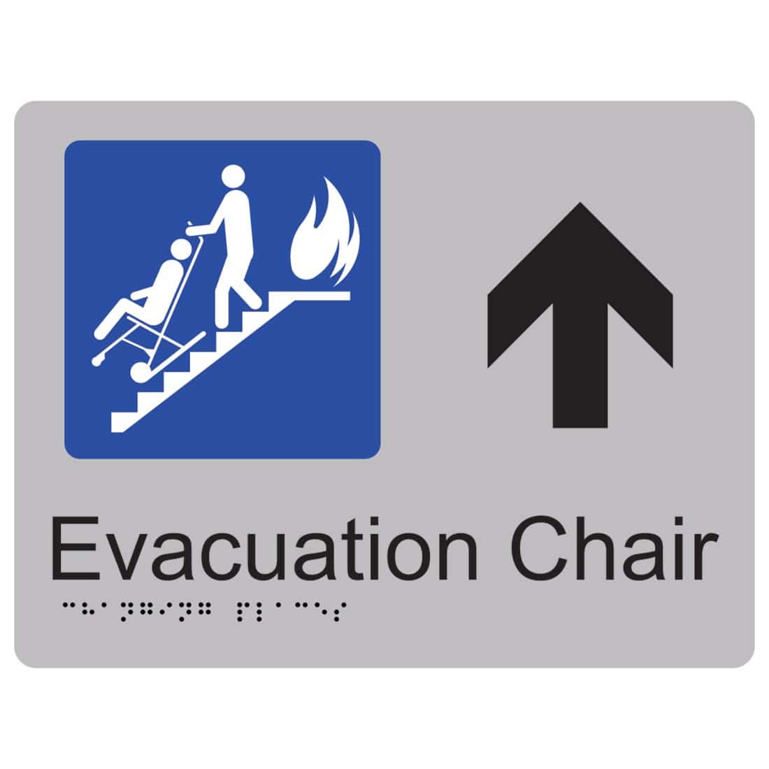 Gender Neutral Evacuation Chair Braille Tactile Signage Low Vision