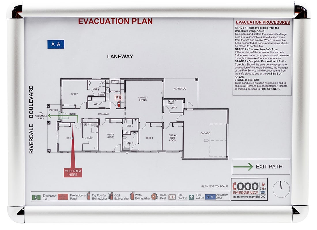 A3 Evacuation Diagram Frames for Safety
